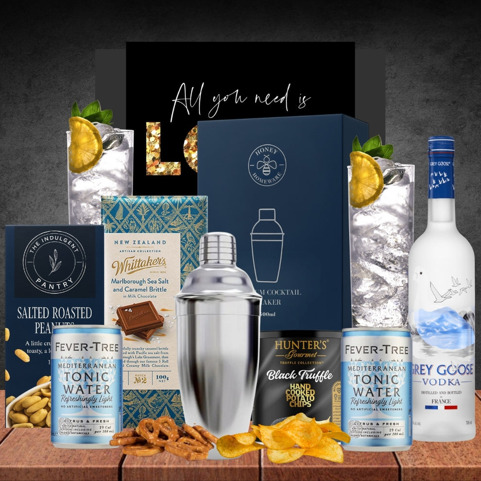 Love Cocktail Hamper with Grey Goose & Shaker – Gift Hampers Melbourne