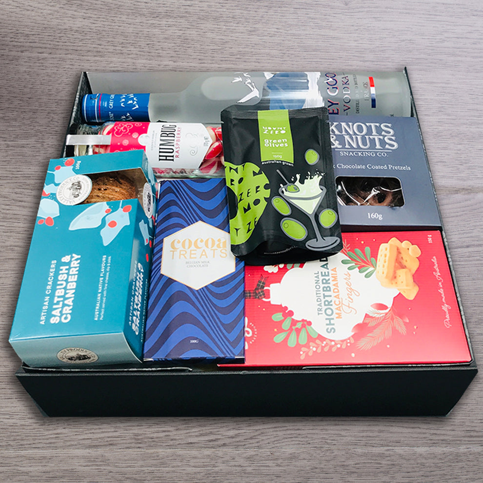 Vodka & Snacks New Year Hamper – Gift Hampers Melbourne